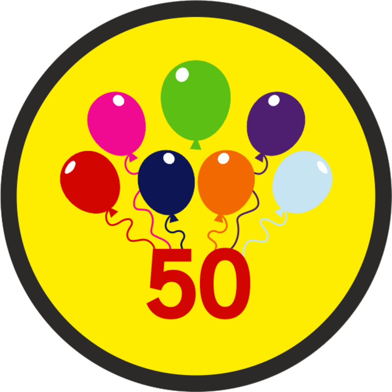 Celebration 50 Badge | Tolley Badges