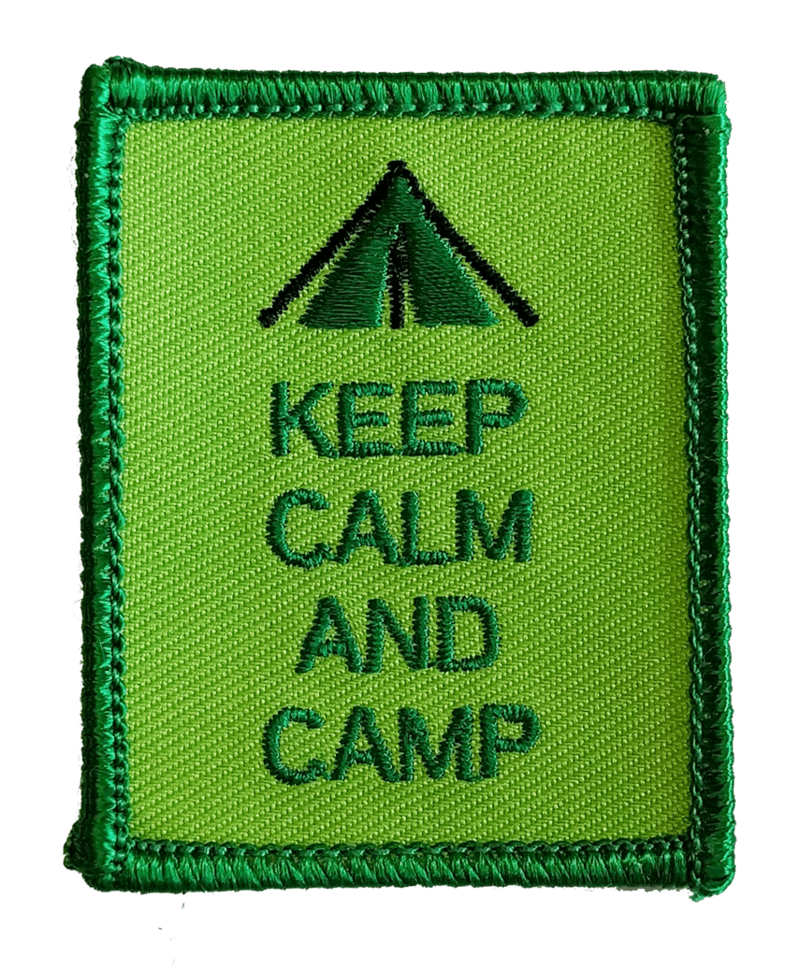 Keep Calm And Camp Badge | Tolley Badges